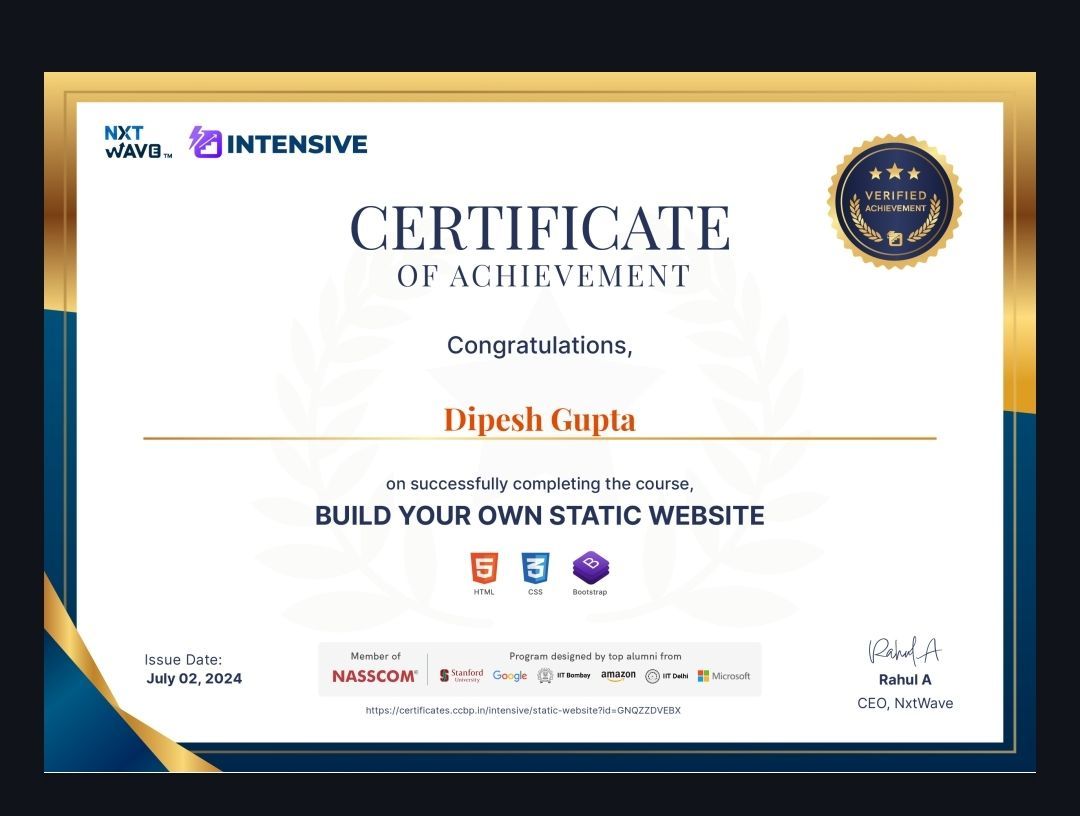 Dipesh Gupta on LinkedIn: #nxtwave Dipesh Gupta on LinkedIn: #nxtwave