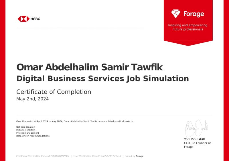 Completed HSBC's Job Simulation on Forage | Omar Abdelhalim Tawfik ... Completed HSBC's Job Simulation on Forage | Omar Abdelhalim Tawfik ...