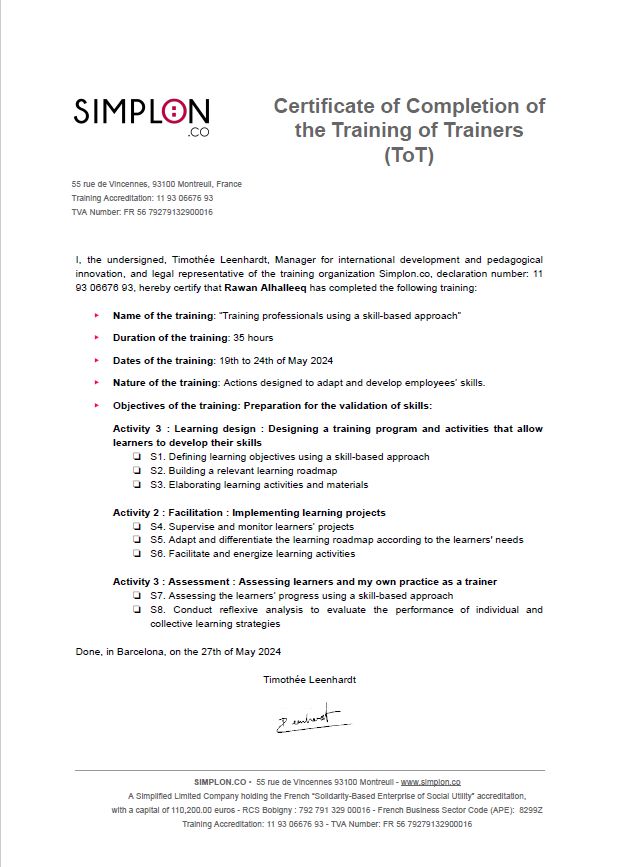 Rawan Alhaleeq on LinkedIn: #learninganddevelopment #trainingoftrainers ... Rawan Alhaleeq on LinkedIn: #learninganddevelopment #trainingoftrainers ...