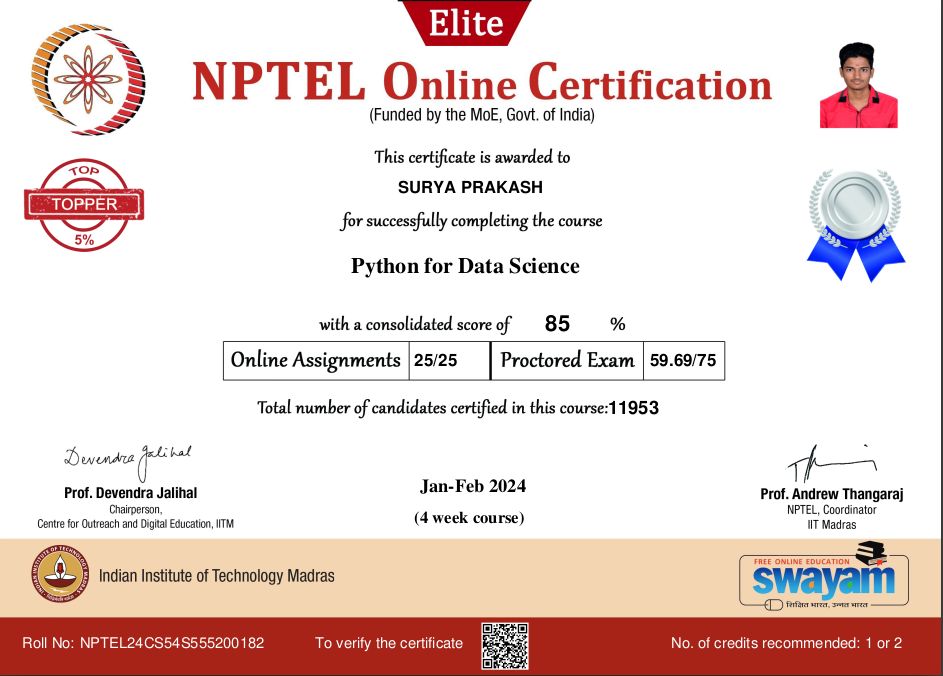 SURYA PRAKASH M on LinkedIn: #self #nptel #consistency SURYA PRAKASH M on LinkedIn: #self #nptel #consistency