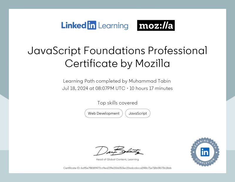 Muhammad Tabin on LinkedIn: #javascript #webdevelopment #codinglife # ... Muhammad Tabin on LinkedIn: #javascript #webdevelopment #codinglife # ...