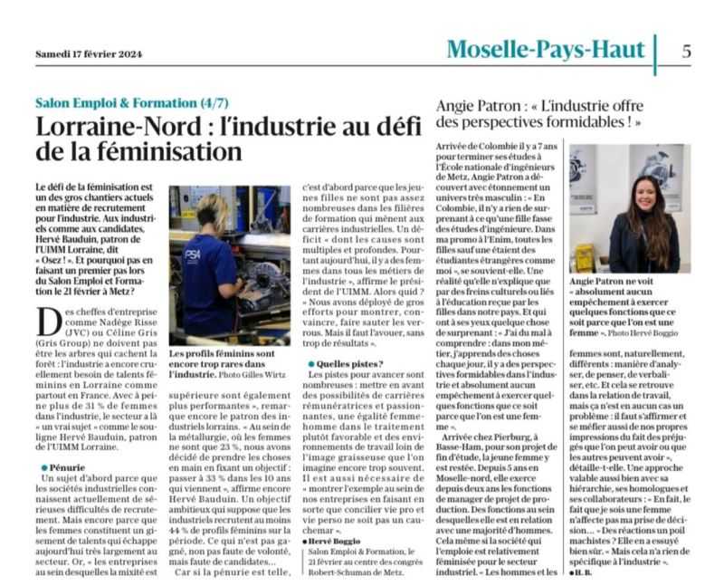 UIMM Lorraine on LinkedIn: #industrielsengages #mixité #lorraine #industrie UIMM Lorraine on LinkedIn: #industrielsengages #mixité #lorraine #industrie