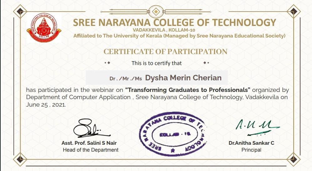 Dysha Merin Cherian on LinkedIn: Hello Connections I participated in ... Dysha Merin Cherian on LinkedIn: Hello Connections I participated in ...