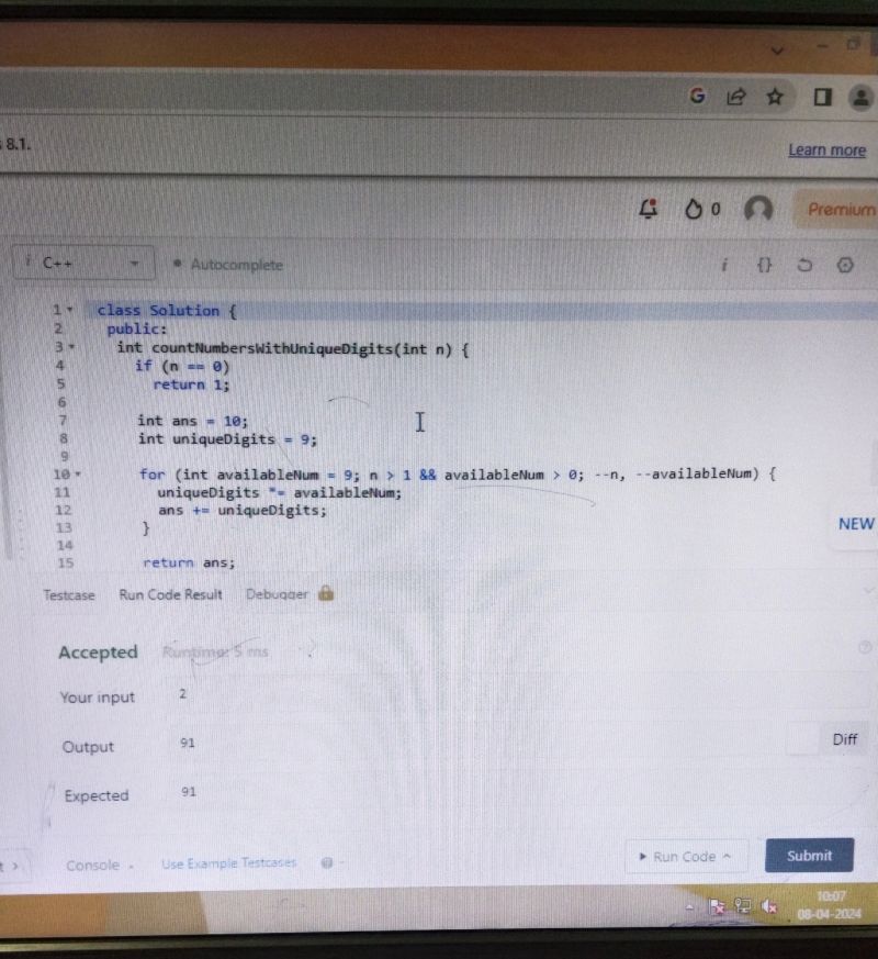 SATENDRA SINGH on LinkedIn: leetcode problem solution 357 SATENDRA SINGH on LinkedIn: leetcode problem solution 357
