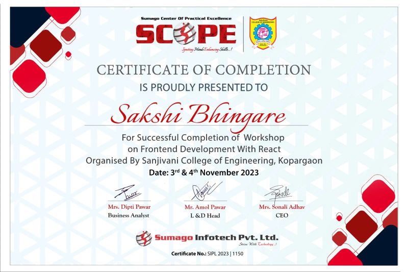 Sakshi Bhingare on LinkedIn: #scoe #frontend #react #sumagoinfotech # ... Sakshi Bhingare on LinkedIn: #scoe #frontend #react #sumagoinfotech # ...