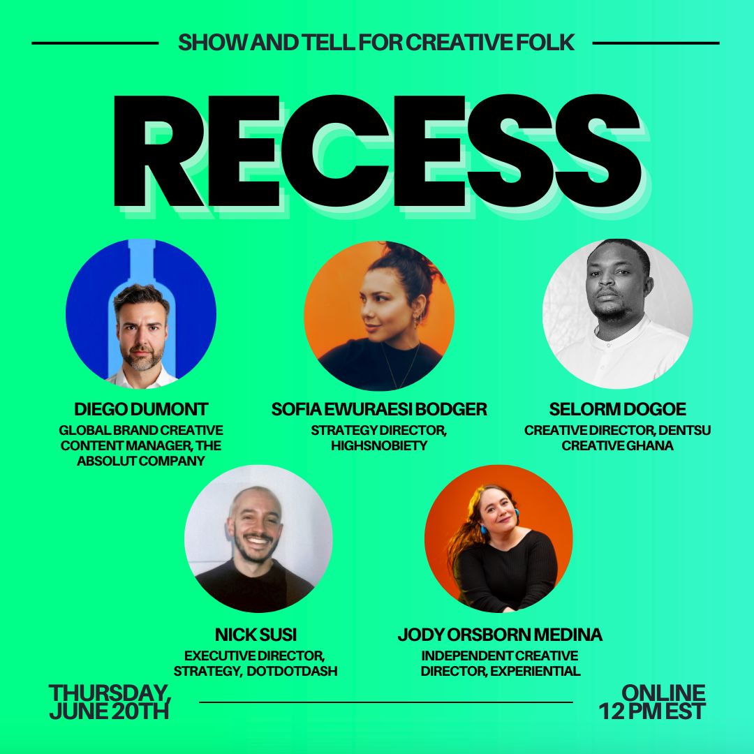 Recess: Creative Show and Tell on LinkedIn: ðĩ Announcing Juneâs RECESSðĩ ... Recess: Creative Show and Tell on LinkedIn: ðĩ Announcing Juneâs RECESSðĩ ...