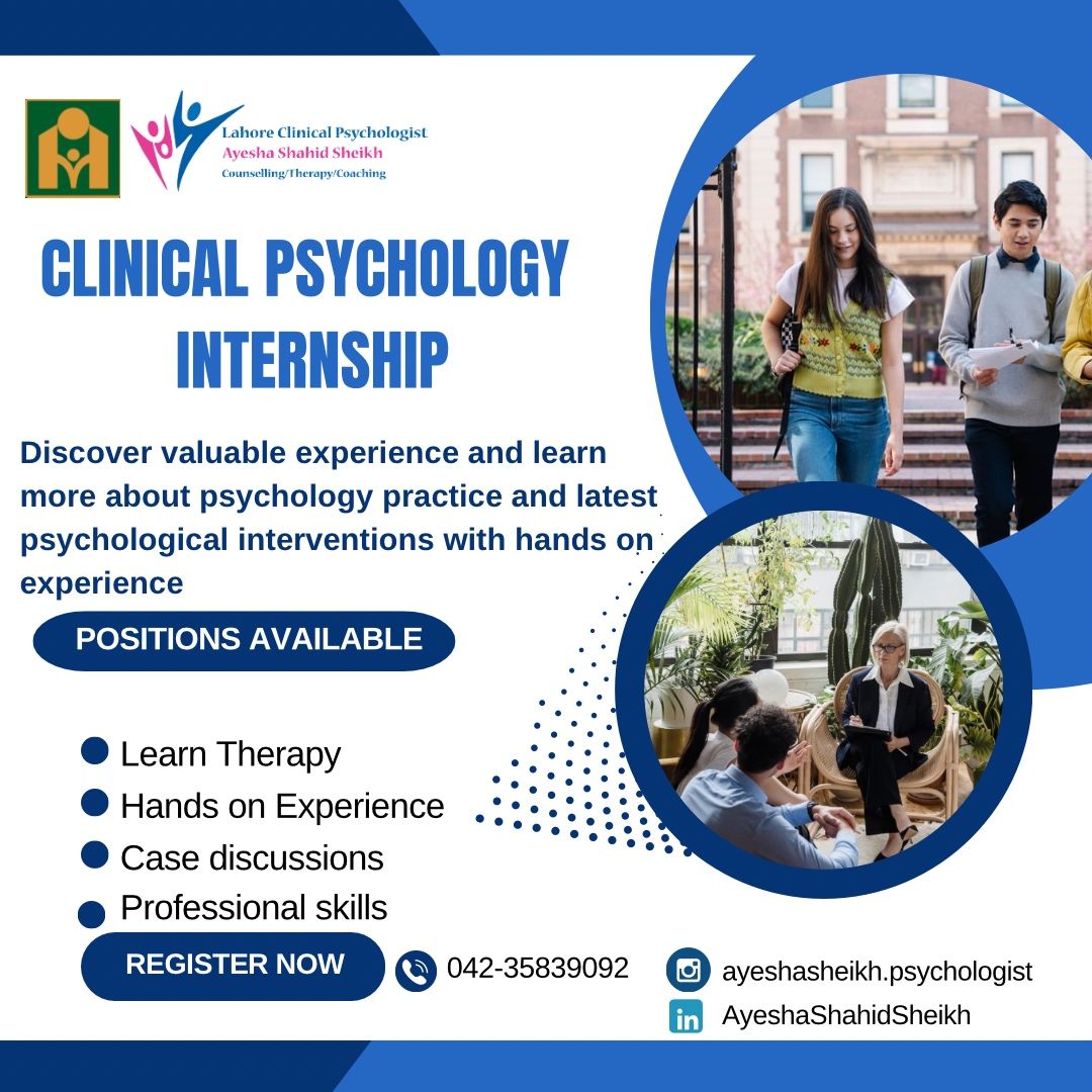 Ayesha Shahid Sheikh on LinkedIn: #clinicalpsychologyinternship Ayesha Shahid Sheikh on LinkedIn: #clinicalpsychologyinternship