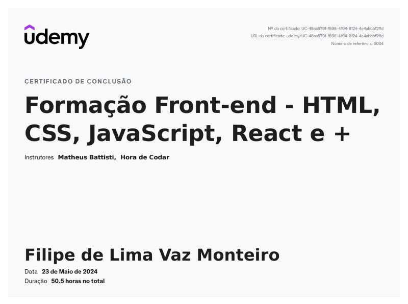 Filipe de Lima Vaz Monteiro no LinkedIn: #html #css #javascript # ... Filipe de Lima Vaz Monteiro no LinkedIn: #html #css #javascript # ...