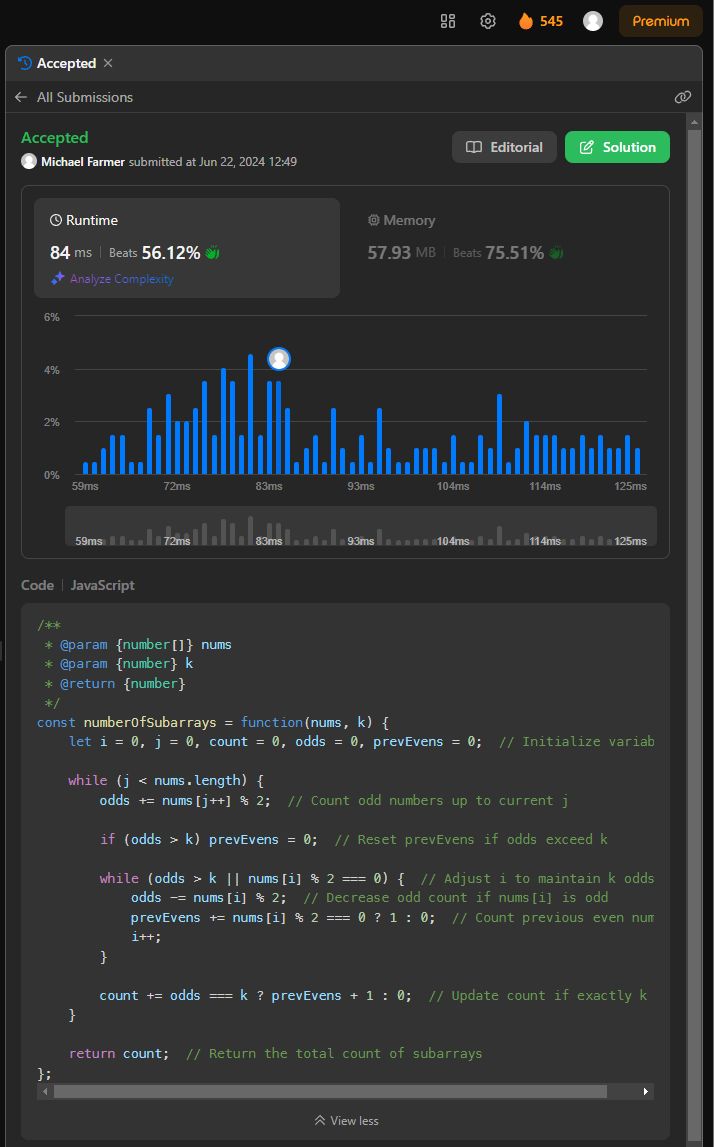 Michael Farmer on LinkedIn: Day 545 of Daily LeetCode | 1248. Count ... Michael Farmer on LinkedIn: Day 545 of Daily LeetCode | 1248. Count ...