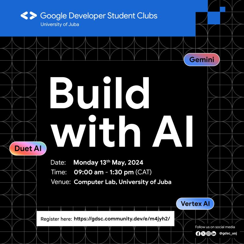 GDSC University of Juba on LinkedIn: #buildwithai #gdsc # ... GDSC University of Juba on LinkedIn: #buildwithai #gdsc # ...
