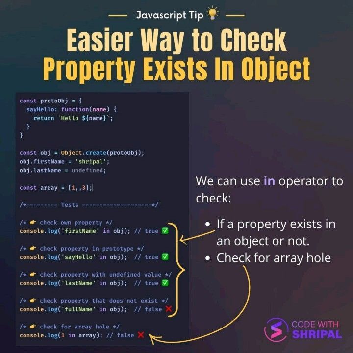 Aliyan Ansari on LinkedIn: in Operator For JS Object for more about Object… Aliyan Ansari on LinkedIn: in Operator For JS Object for more about Object…
