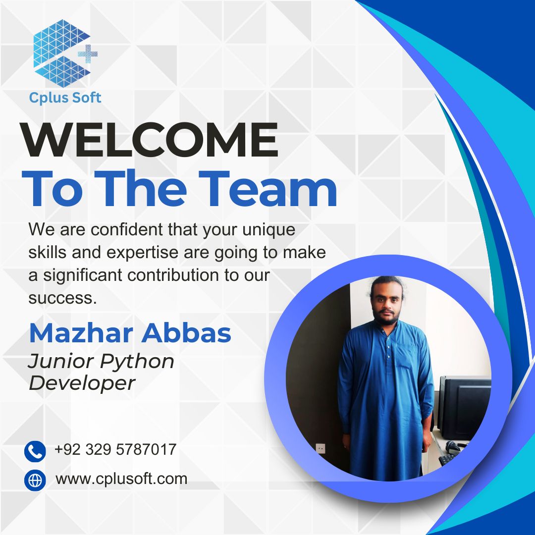 Cplus Soft on LinkedIn: #welcome #newteammember #python #cplussoft # ... Cplus Soft on LinkedIn: #welcome #newteammember #python #cplussoft # ...