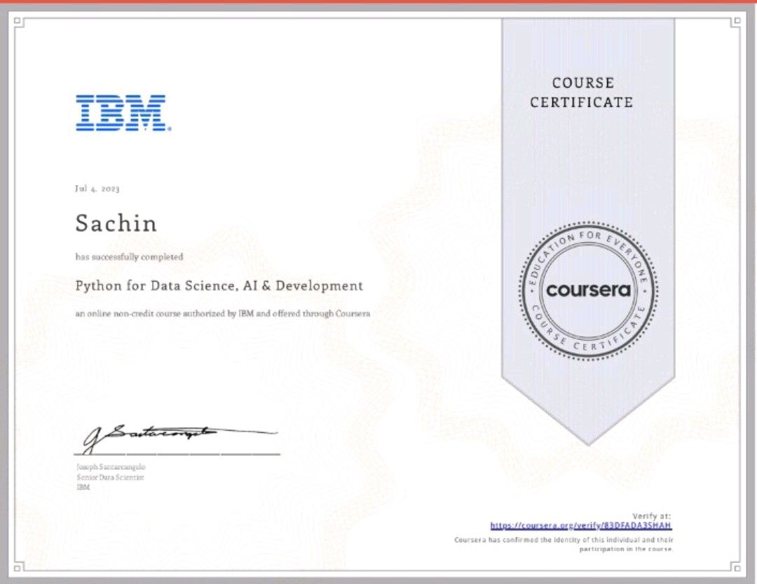 Sachin kumar on LinkedIn: #python #datascience #ai #development Sachin kumar on LinkedIn: #python #datascience #ai #development