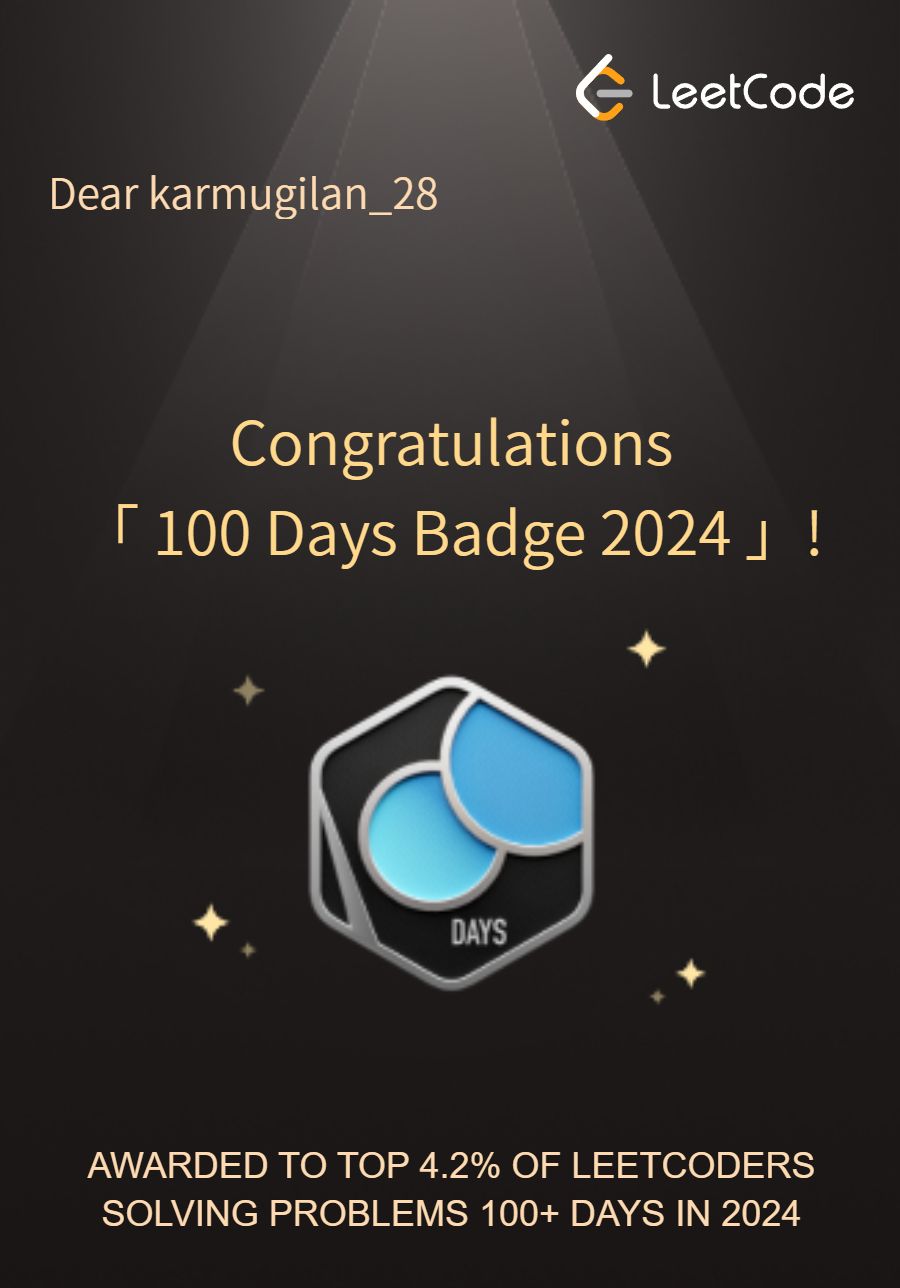 Karmugilan I on LinkedIn: #coder #leetcode Karmugilan I on LinkedIn: #coder #leetcode