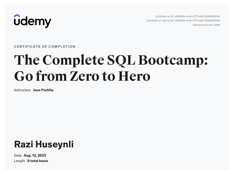 Razi Huseynli on LinkedIn: #udemy #udemycourse #sql #sqlqueries # ... Razi Huseynli on LinkedIn: #udemy #udemycourse #sql #sqlqueries # ...