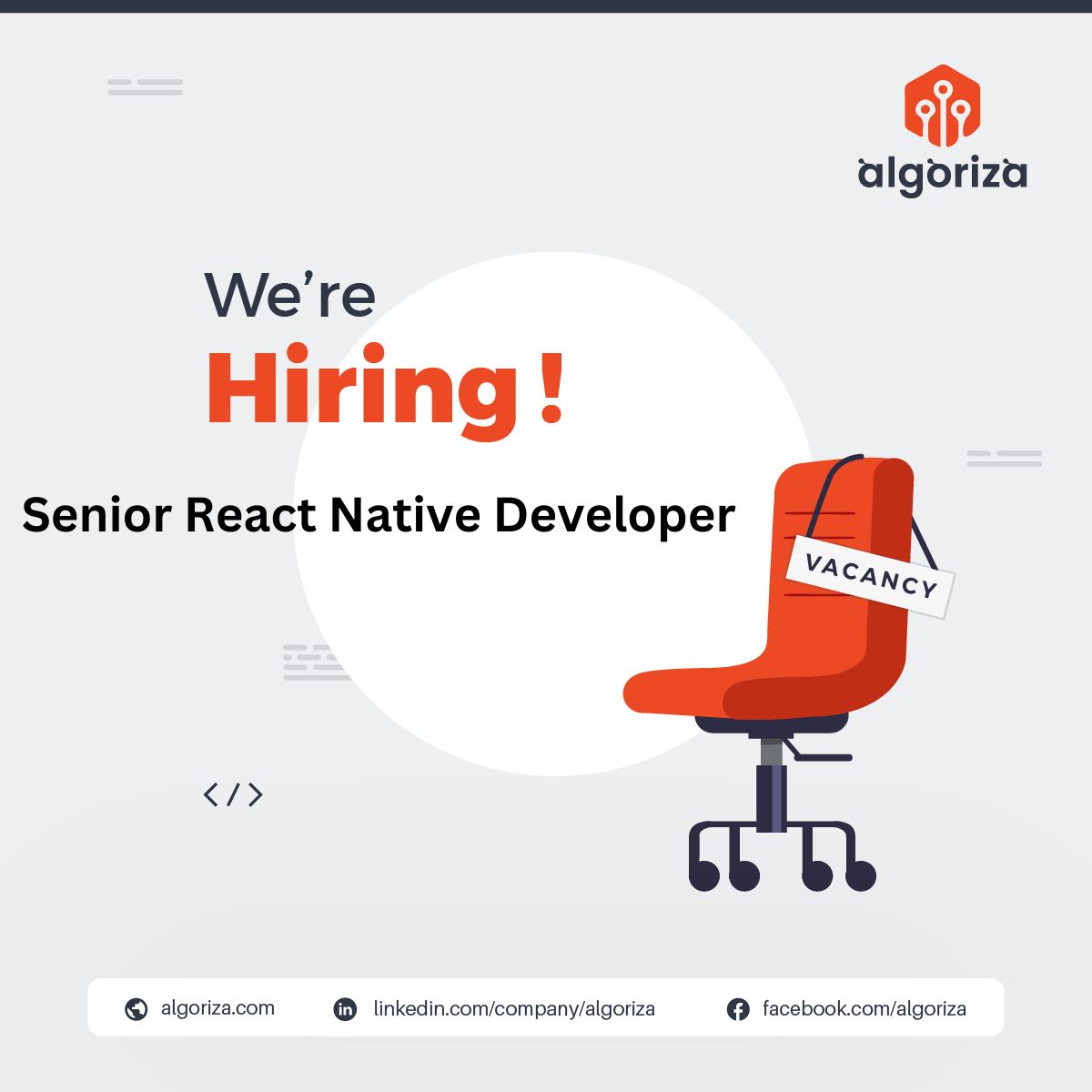 Algoriza on LinkedIn: Available Vacancy: Senior React Native Developer ... Algoriza on LinkedIn: Available Vacancy: Senior React Native Developer ...