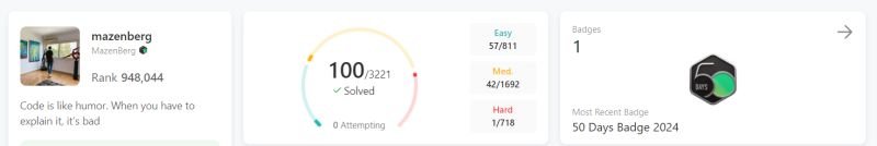 Mazen mohamed on LinkedIn: #leetcode #coding #achievement #programming ... Mazen mohamed on LinkedIn: #leetcode #coding #achievement #programming ...