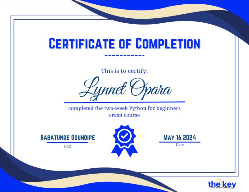 Lynnet Opara on LinkedIn: #python #programming #thekey #techskills # ... Lynnet Opara on LinkedIn: #python #programming #thekey #techskills # ...