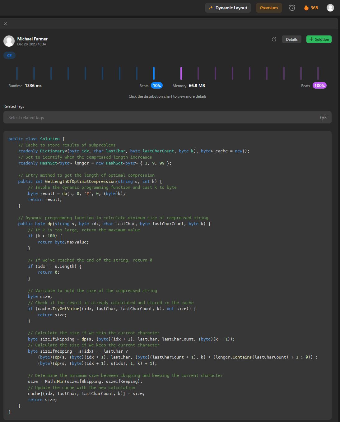 Michael Farmer on LinkedIn: Day 368 of Daily LeetCode | 1531. String ... Michael Farmer on LinkedIn: Day 368 of Daily LeetCode | 1531. String ...