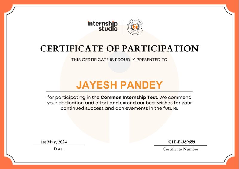 Jayesh pandey on LinkedIn: #internshipstudio #achievementunlocked # ... Jayesh pandey on LinkedIn: #internshipstudio #achievementunlocked # ...