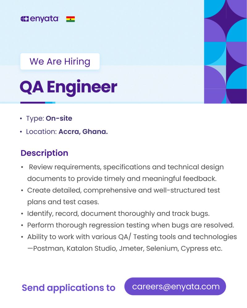 Jason Appiatu on LinkedIn: Open roles at Enyata Ghana! Jason Appiatu on LinkedIn: Open roles at Enyata Ghana!