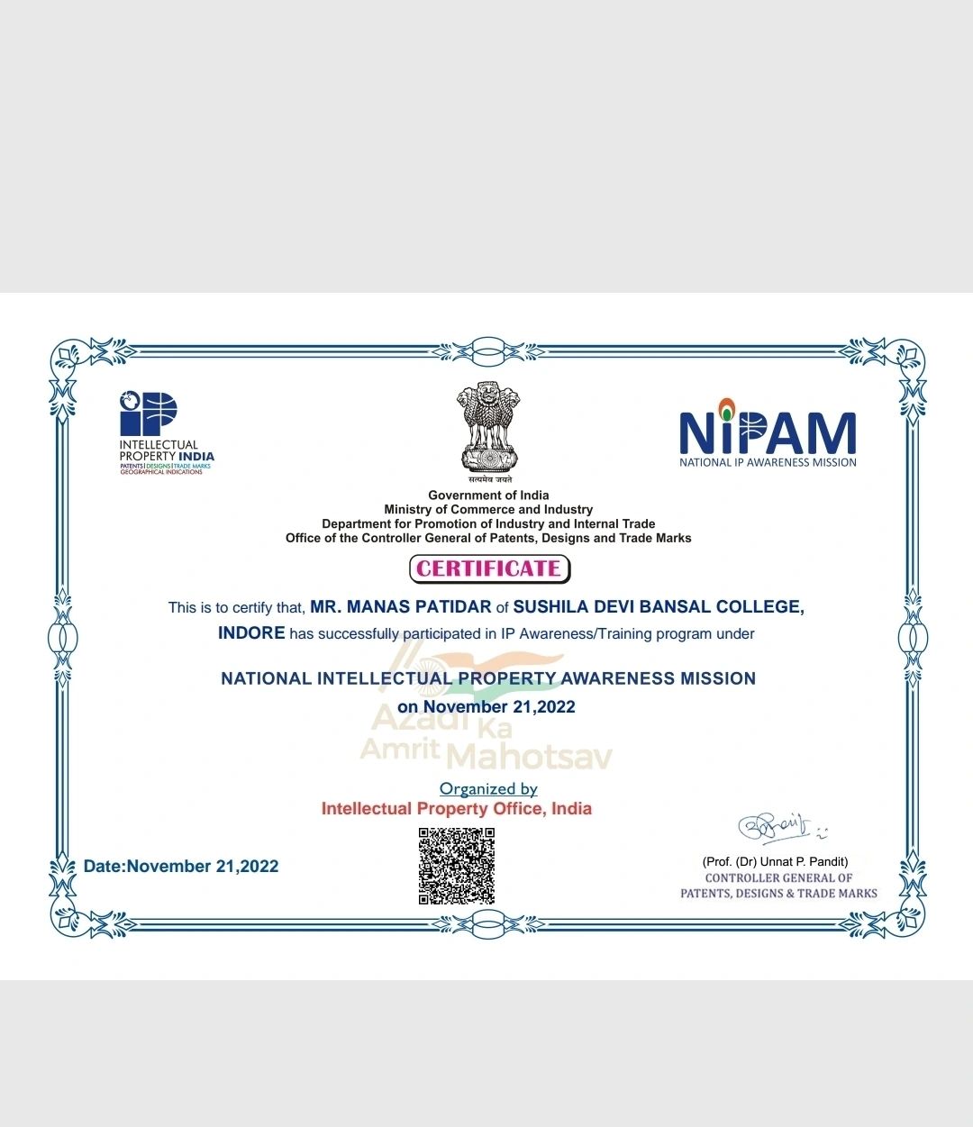 Manas Patidar on LinkedIn: successfully completed the NATIONAL ... Manas Patidar on LinkedIn: successfully completed the NATIONAL ...