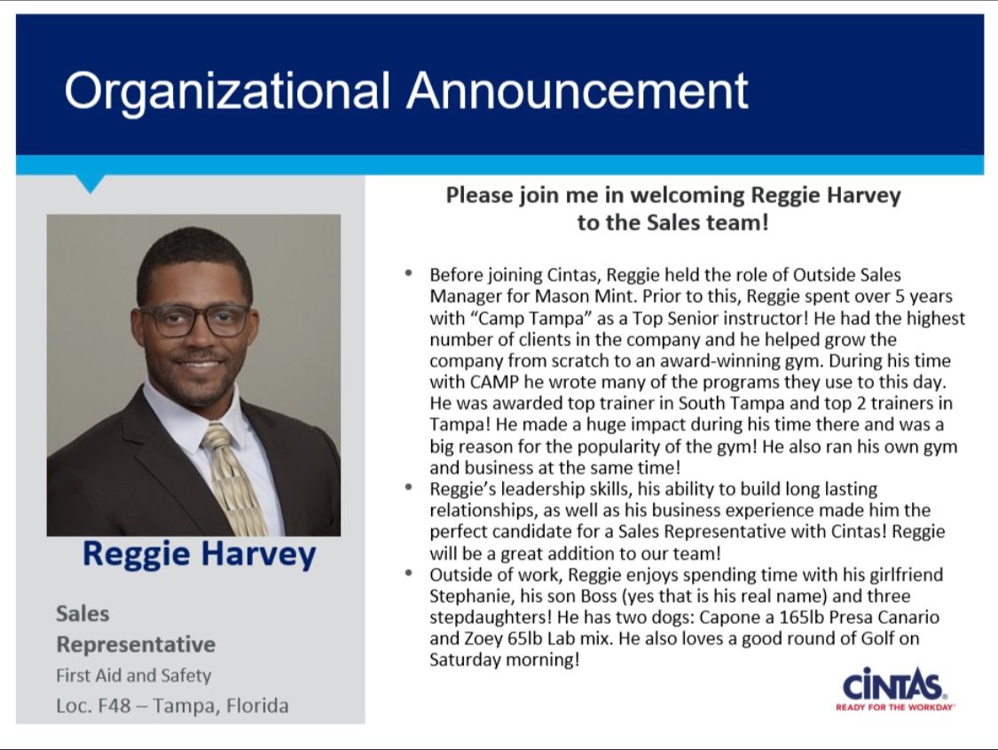 Reginald Harvey on LinkedIn: Cintas | 15 comments Reginald Harvey on LinkedIn: Cintas | 15 comments