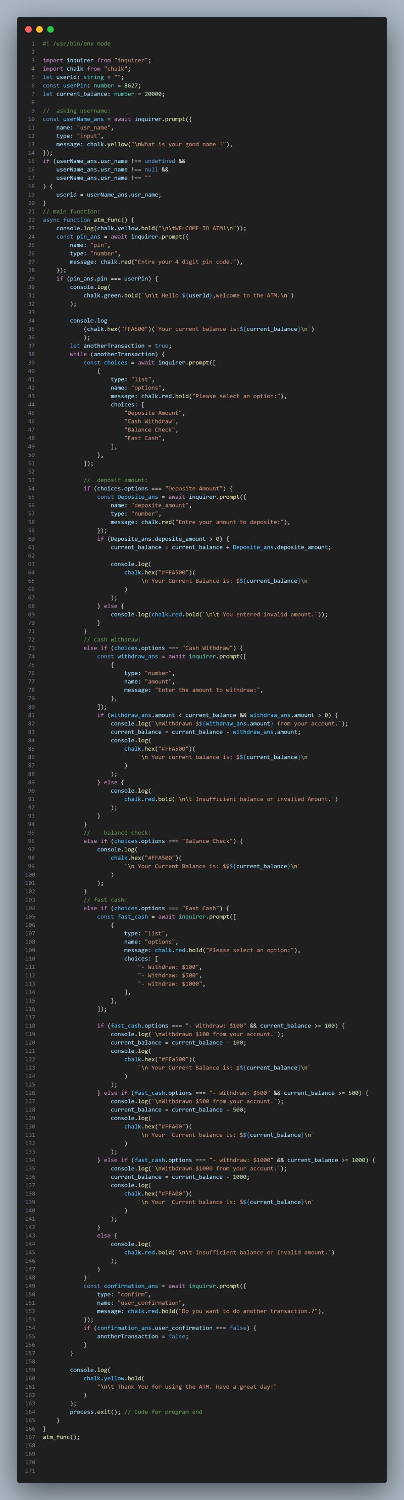 Aqsa Abdul Qayyum on LinkedIn: #atmmachine #cli #opensource #github # ... Aqsa Abdul Qayyum on LinkedIn: #atmmachine #cli #opensource #github # ...