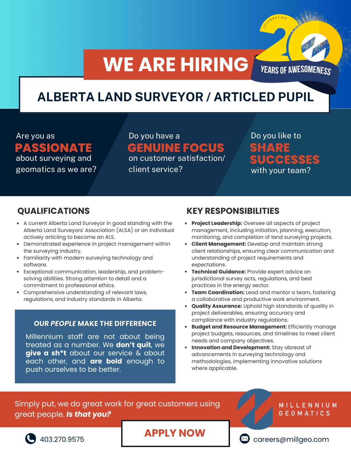 Millennium Geomatics Ltd on LinkedIn: Job Posting - ALS / Articled ... Millennium Geomatics Ltd on LinkedIn: Job Posting - ALS / Articled ...