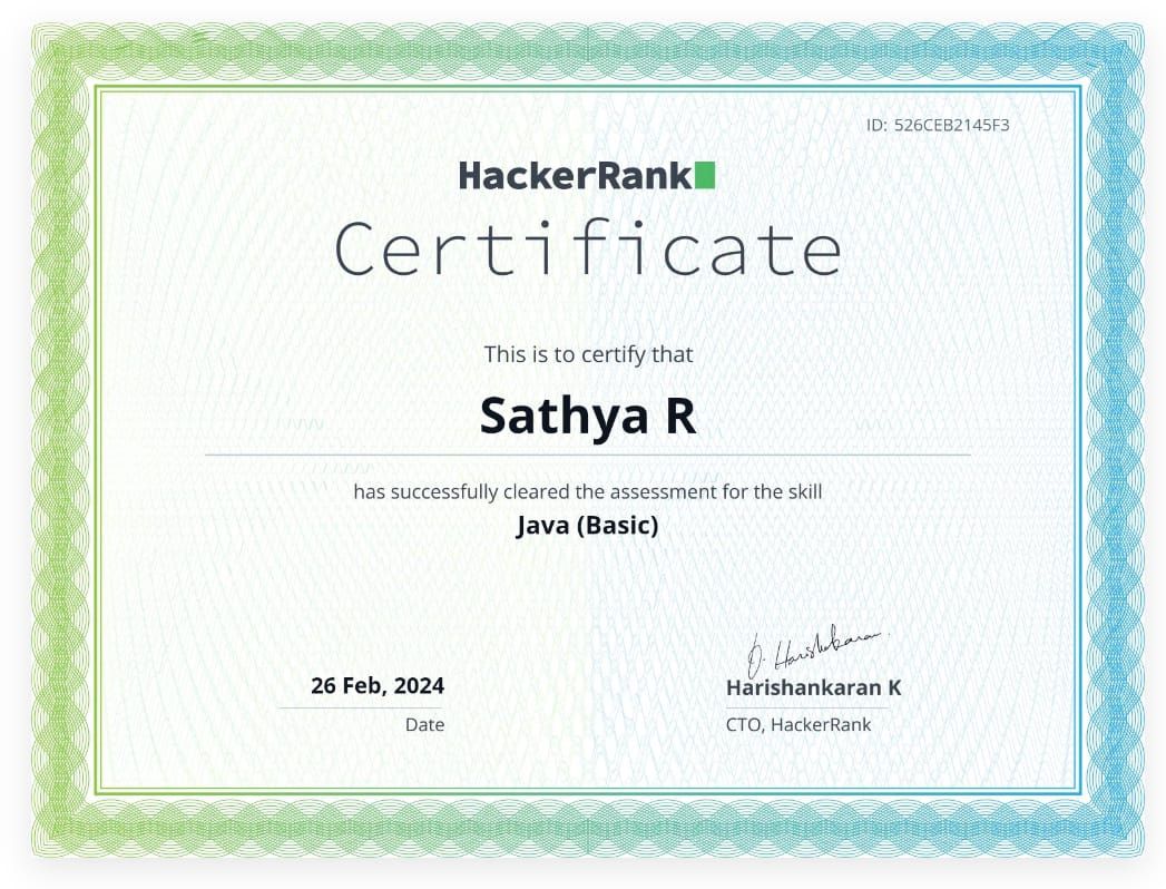 Sathya R on LinkedIn: #java #certification #softwaredevelopment #coding ... Sathya R on LinkedIn: #java #certification #softwaredevelopment #coding ...