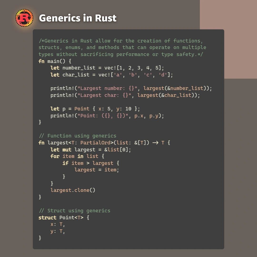 Francesco Ciulla on LinkedIn: Generics in Rust Francesco Ciulla on LinkedIn: Generics in Rust