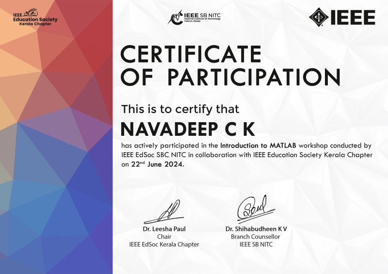 Navadeep C K on LinkedIn: #learningjourney #matlab #engineering # ... Navadeep C K on LinkedIn: #learningjourney #matlab #engineering # ...