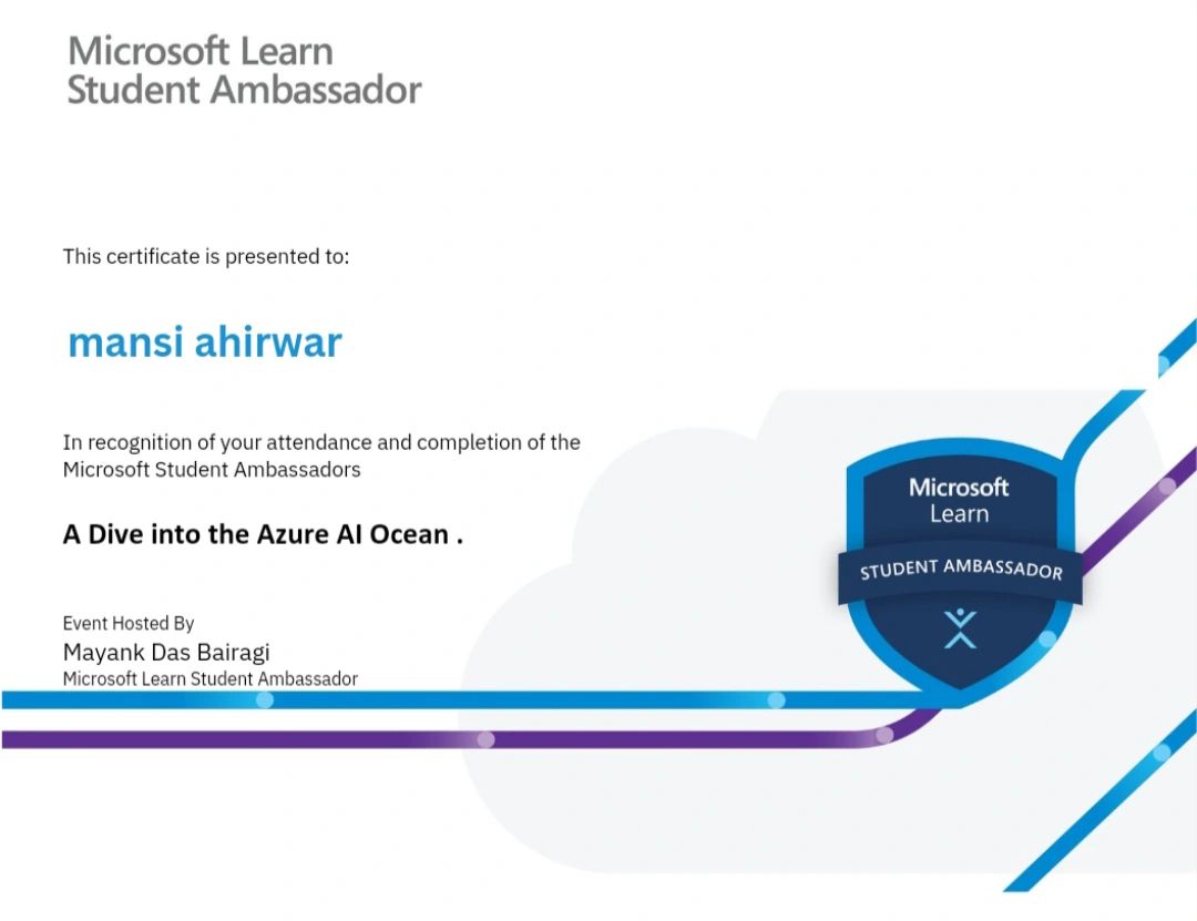 Mansi Ahirwar on LinkedIn: #microsoft Mansi Ahirwar on LinkedIn: #microsoft