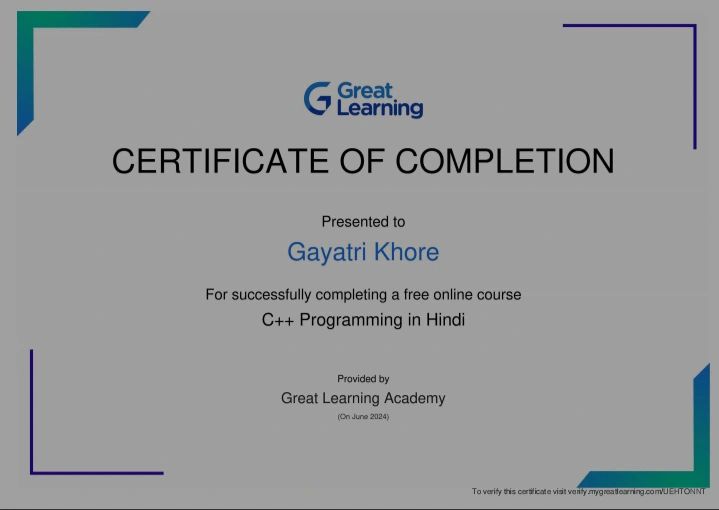 Gayatri Khore on LinkedIn: #cpp #programming #greatlearning # ... Gayatri Khore on LinkedIn: #cpp #programming #greatlearning # ...