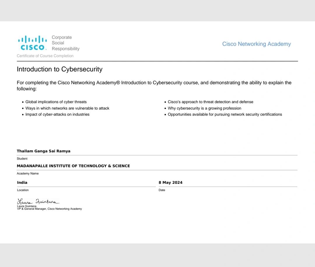 Thallam Sai Ramya on LinkedIn: #cisco #cybersecurity #packettracer # ... Thallam Sai Ramya on LinkedIn: #cisco #cybersecurity #packettracer # ...