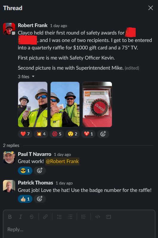 Robert Frank on LinkedIn: Yesterday, Clayco Safety Officer Kevin ... Robert Frank on LinkedIn: Yesterday, Clayco Safety Officer Kevin ...