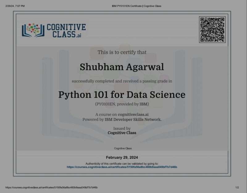 Shubham Agrawal on LinkedIn: #pythoncertified #professionaldevelopment Shubham Agrawal on LinkedIn: #pythoncertified #professionaldevelopment