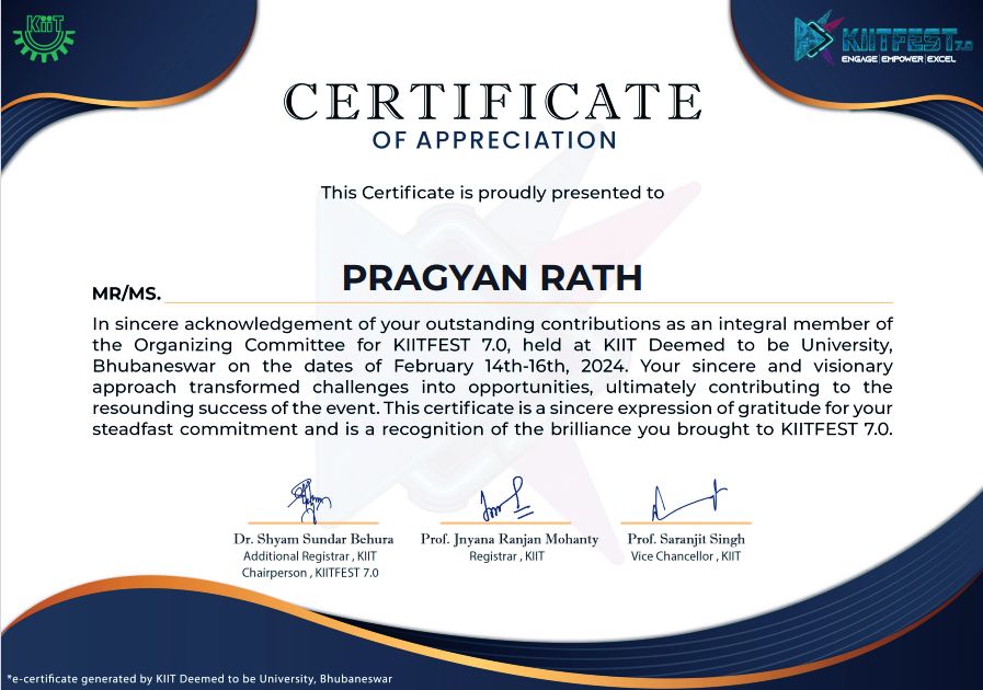 Pragyan Rath on LinkedIn: #connections #teamwork #kiitfest7 # ... Pragyan Rath on LinkedIn: #connections #teamwork #kiitfest7 # ...