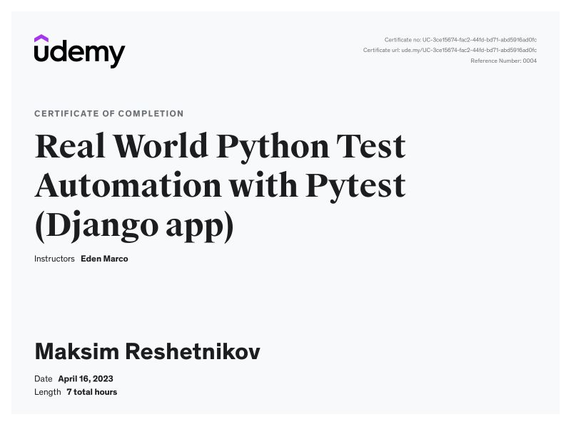 Maksim Reshetnikov on LinkedIn: #python #pytest #django Maksim Reshetnikov on LinkedIn: #python #pytest #django
