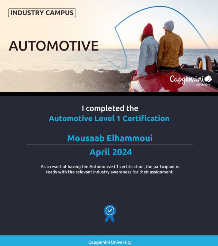 Mousaab Elhammoui on LinkedIn: #capgemini #automobile #formationcontinue Mousaab Elhammoui on LinkedIn: #capgemini #automobile #formationcontinue
