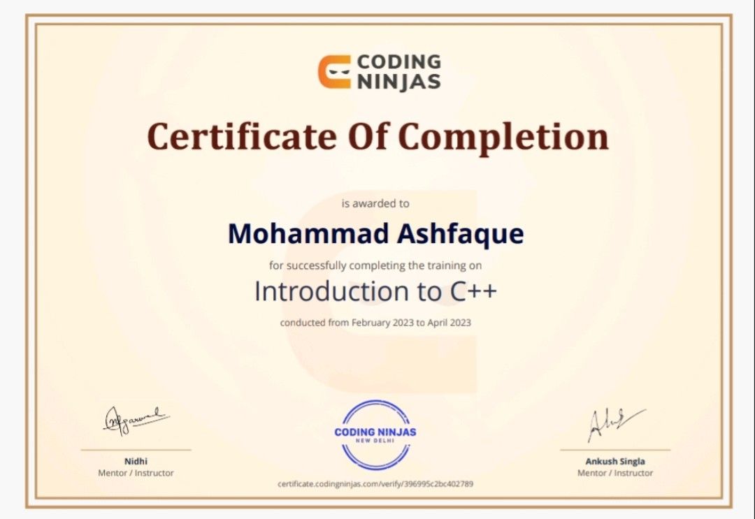 Mohammad Ashfaque on LinkedIn: #programming #coding #cpp #codingninjas Mohammad Ashfaque on LinkedIn: #programming #coding #cpp #codingninjas