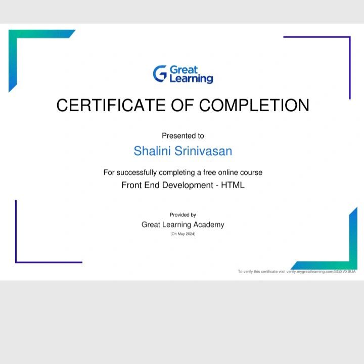 Shalini S on LinkedIn: #webdevelopment #html #css #continuouslearning Shalini S on LinkedIn: #webdevelopment #html #css #continuouslearning
