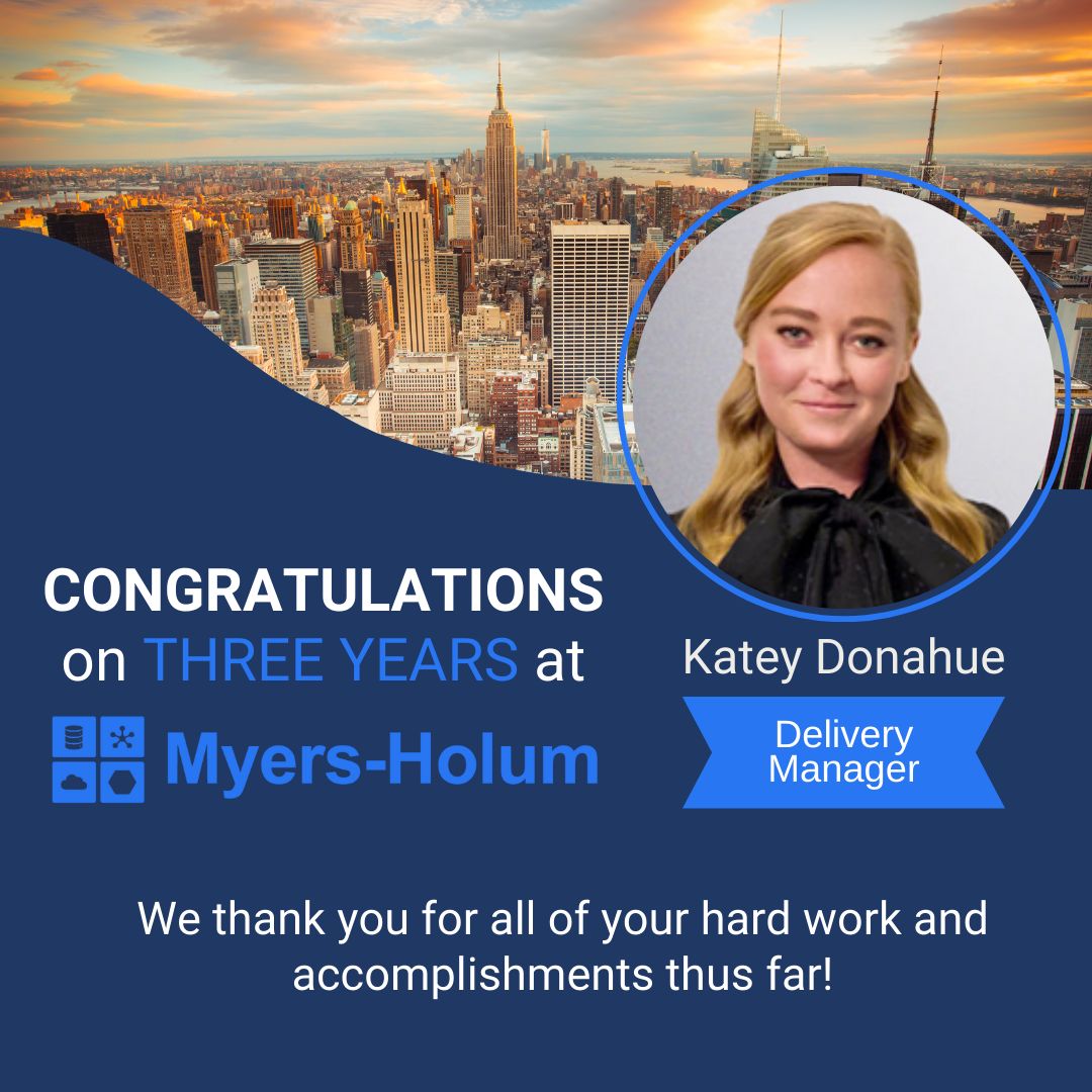 Myers-Holum on LinkedIn: Join us in congratulating Katey Donahue on ... Myers-Holum on LinkedIn: Join us in congratulating Katey Donahue on ...