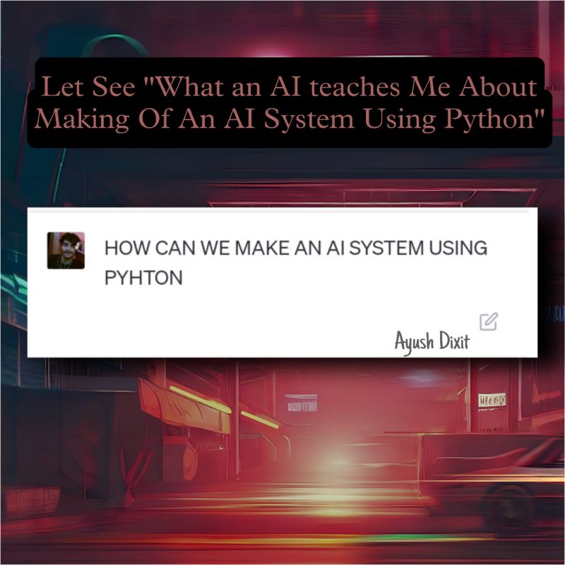 Ayush Dixit on LinkedIn: #pythondeveloper #chatgpt # ... Ayush Dixit on LinkedIn: #pythondeveloper #chatgpt # ...