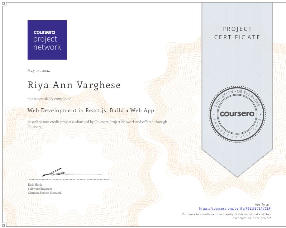 Riya Ann Varghese on LinkedIn: I'm thrilled to share that I've recently ... Riya Ann Varghese on LinkedIn: I'm thrilled to share that I've recently ...