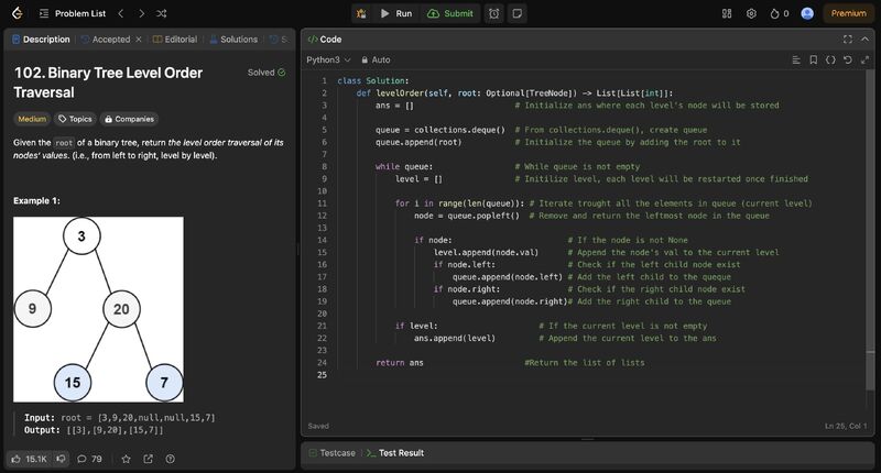 Cristofer Franco Vilchis on LinkedIn: Leetcode Day 31: #102 Binary Tree ... Cristofer Franco Vilchis on LinkedIn: Leetcode Day 31: #102 Binary Tree ...
