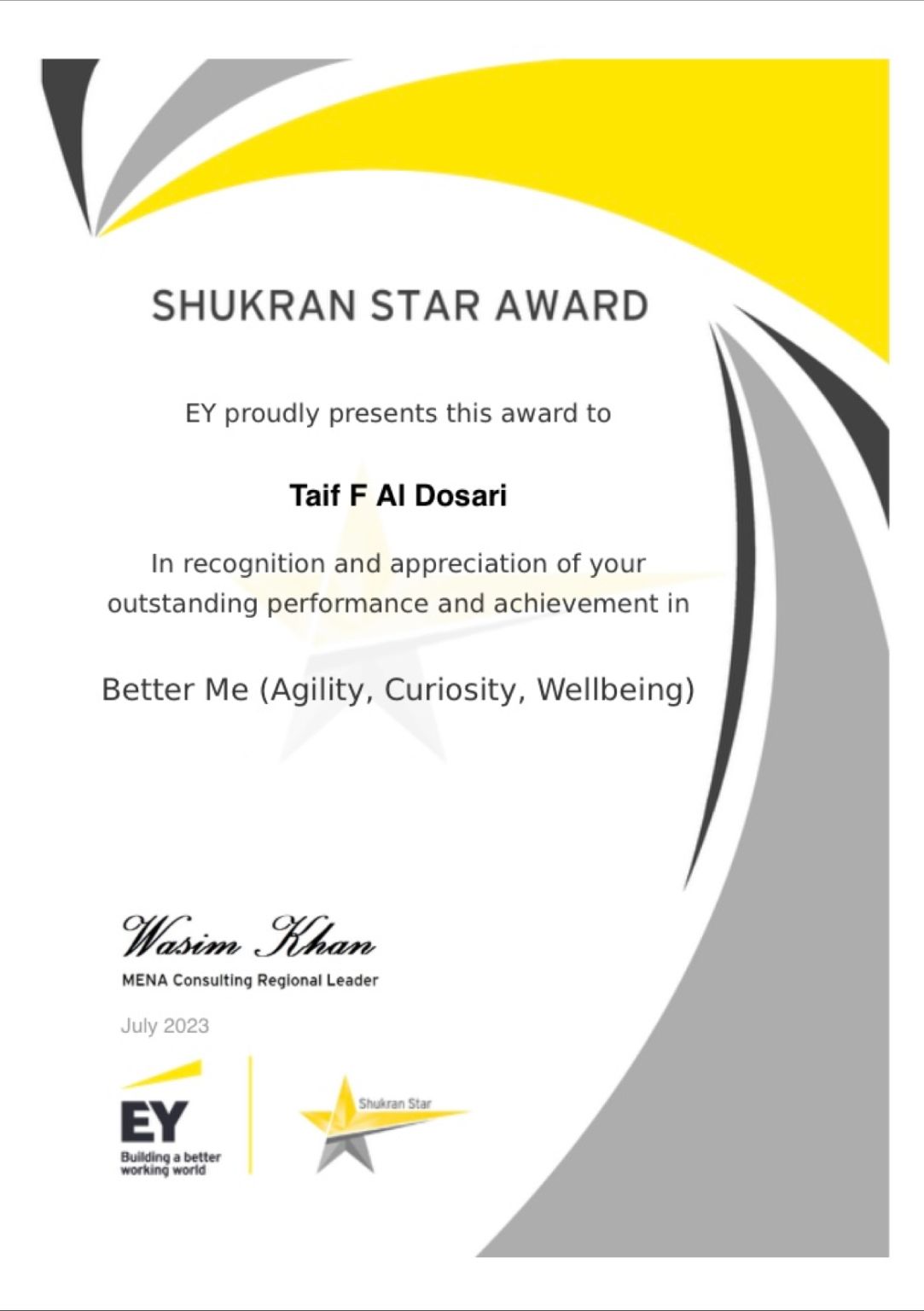Taif Aldosari on LinkedIn: Glad to share that I have received my first ... Taif Aldosari on LinkedIn: Glad to share that I have received my first ...