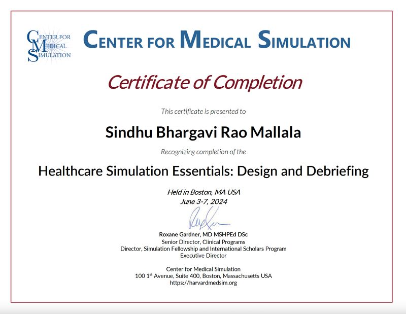 Sindhu Mallala MBBS, MS , CHSE on LinkedIn: The in-person five-day ... Sindhu Mallala MBBS, MS , CHSE on LinkedIn: The in-person five-day ...