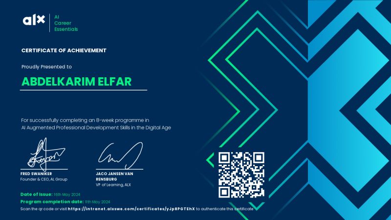 ABDELKARIM ELFAR on LinkedIn: #alx #artificialintelligence # ... ABDELKARIM ELFAR on LinkedIn: #alx #artificialintelligence # ...