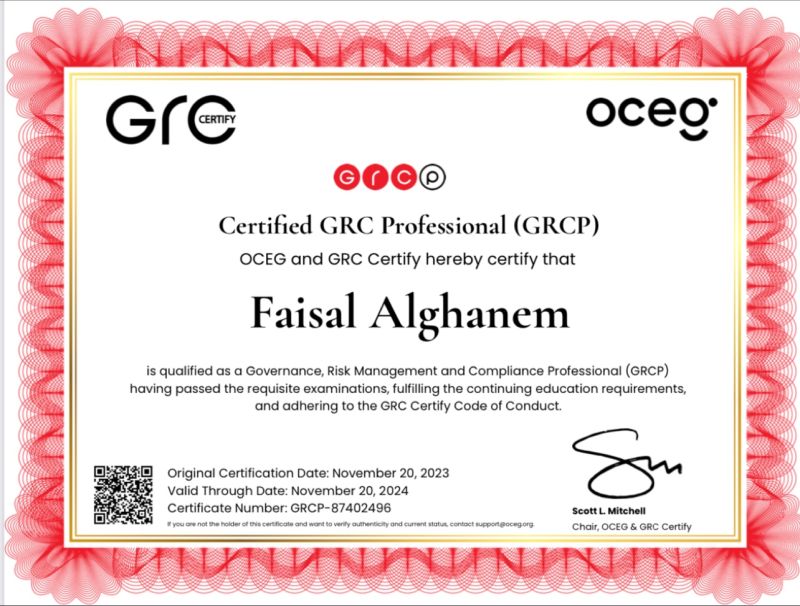 Faisal Alghanem CCO,GRCP,GRCA,IPMP,IDPP, IAAP on LinkedIn: #grcp #oceg ... Faisal Alghanem CCO,GRCP,GRCA,IPMP,IDPP, IAAP on LinkedIn: #grcp #oceg ...